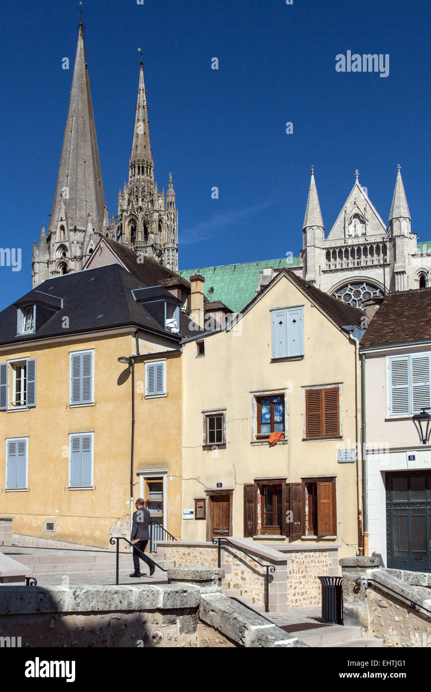 ILLUSTRATION OF CHARTRES, EURE-ET-LOIR (28), CENTRE, FRANC Stock Photo ...