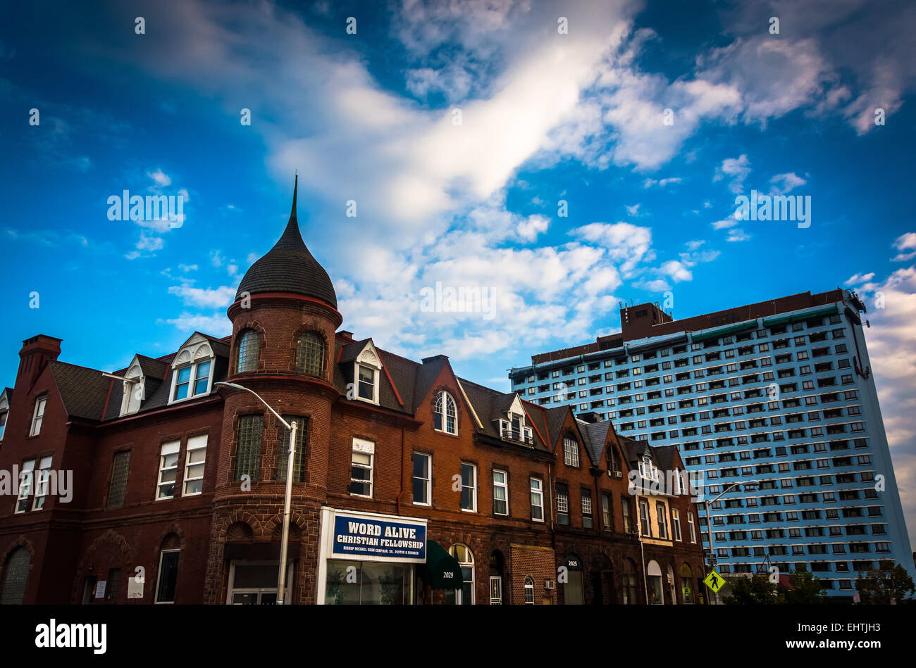 Evening clouds over buildings in Baltimore, Maryland Stock Photo - Alamy