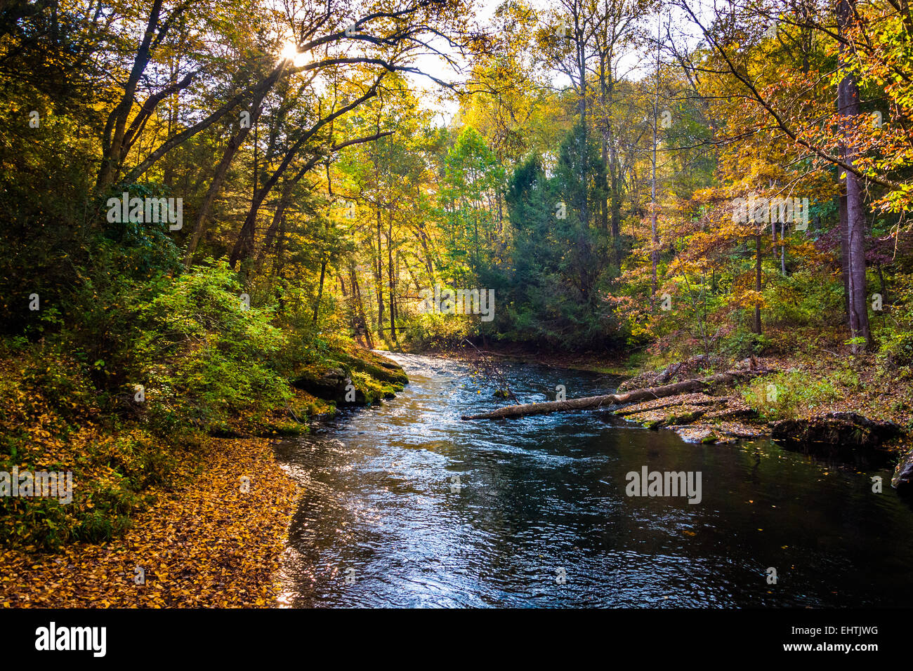 Evening light on the Gunpowder River in Gunpowder Falls State Park ...