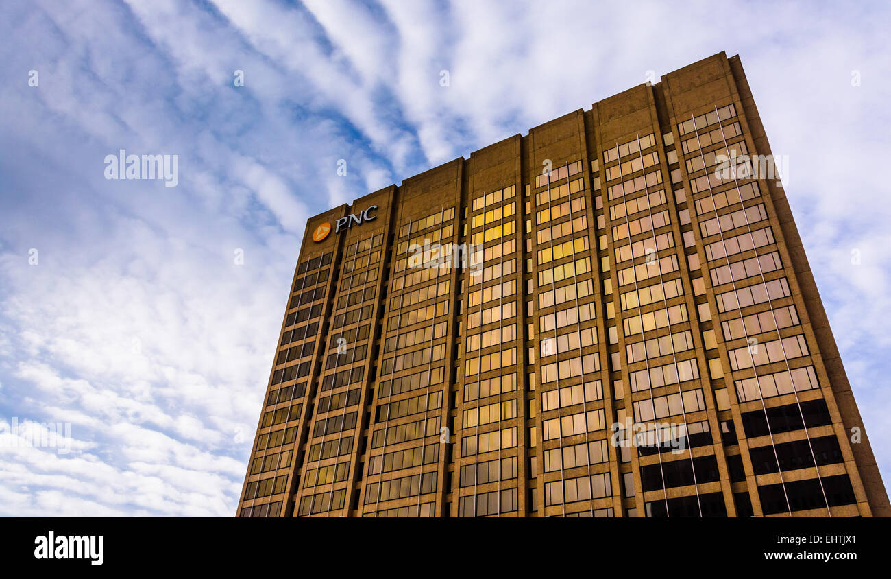 Evening light on the PNC Bank Building in downtown Baltimore, Maryland ...