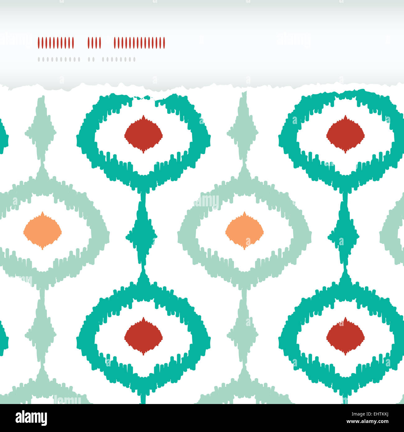 Colorful chain ikat frame horizontal torn seamless pattern background Stock Photo - Alamy