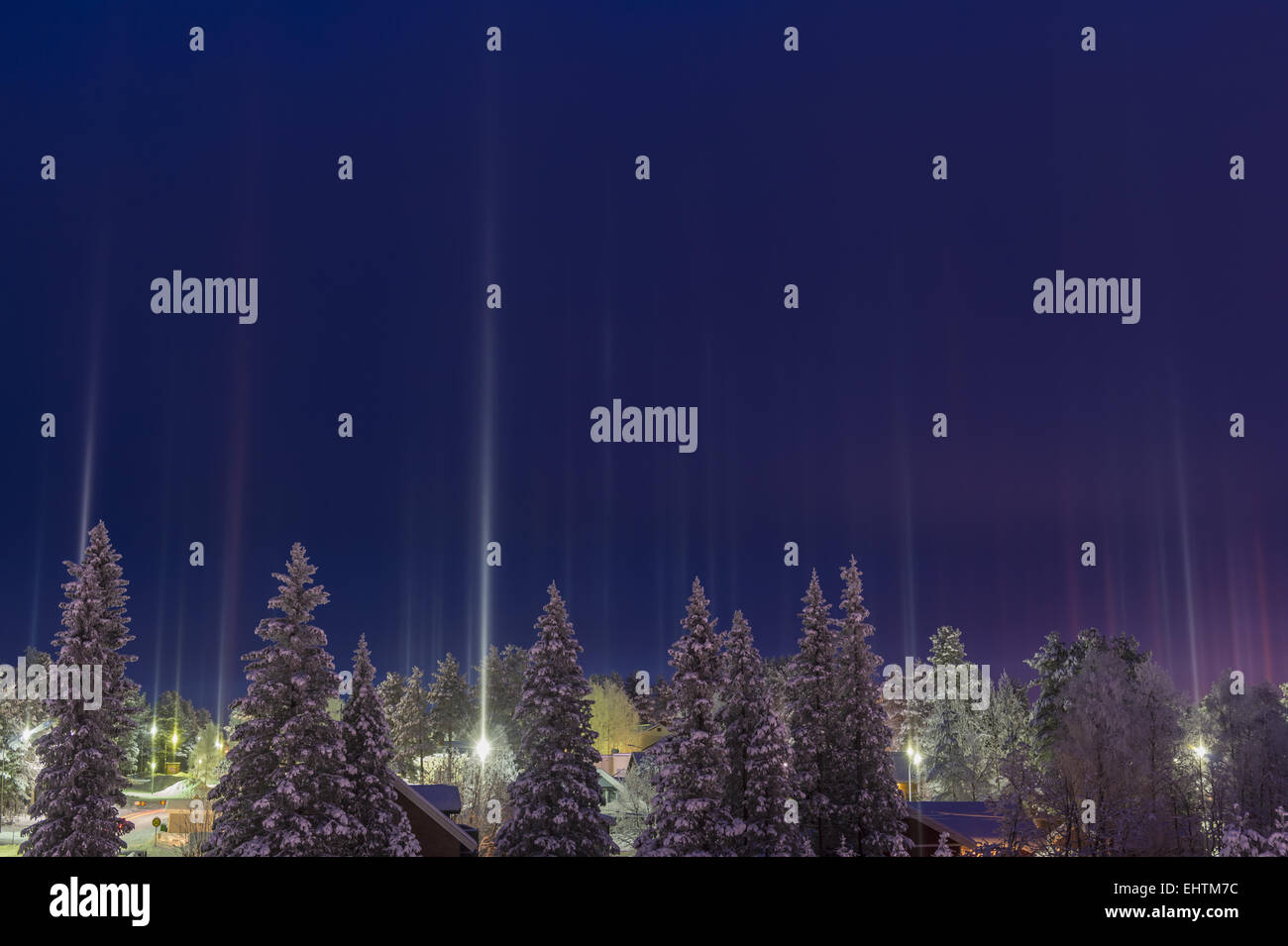 illuminated ice crystals in the air, Lapland Stock Photo - Alamy