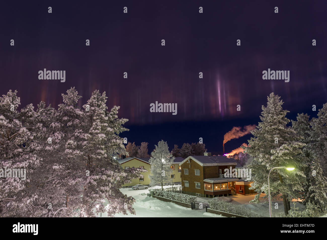 illuminated ice crystals in the air, Lapland Stock Photo - Alamy