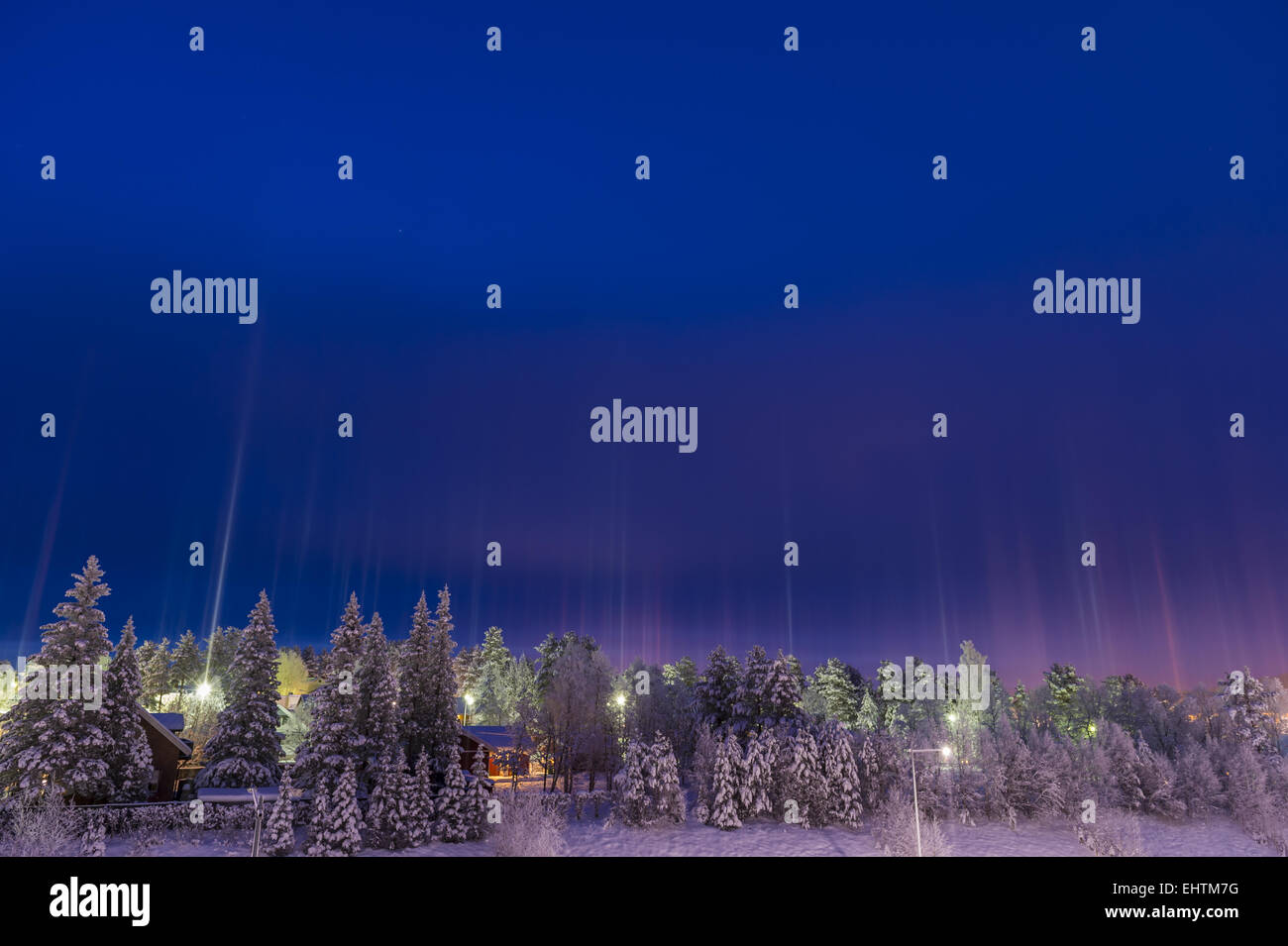 illuminated ice crystals in the air, Lapland Stock Photo - Alamy