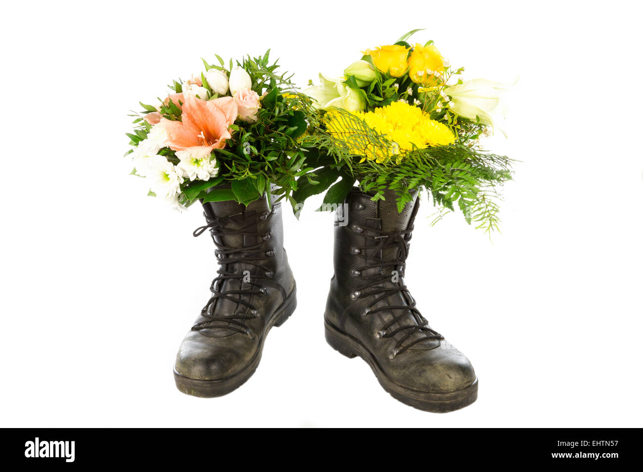 Boot with flowers 3 Stock Photo - Alamy