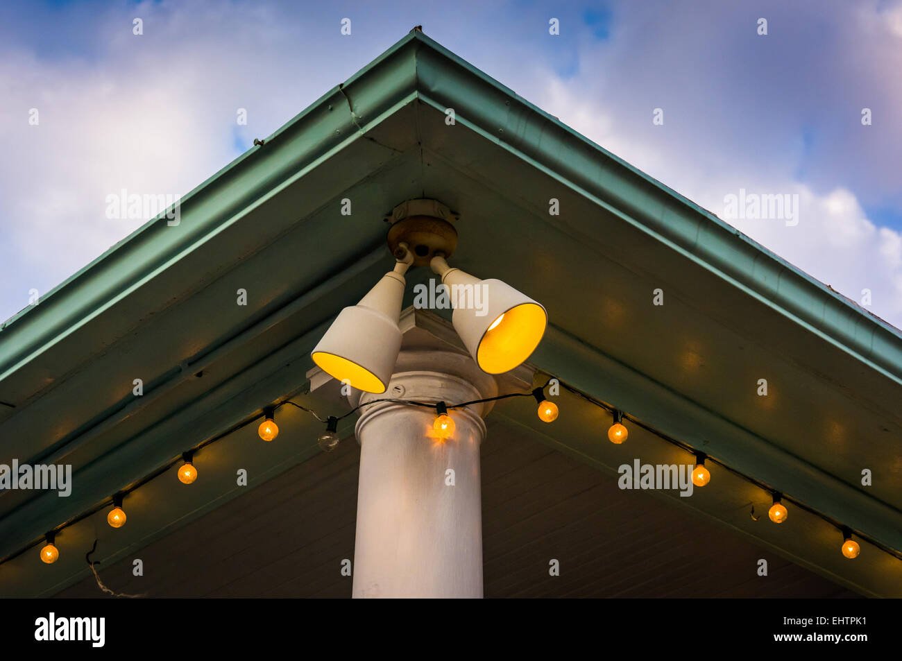 Lights outside a shop in St. Michaels, Maryland Stock Photo - Alamy
