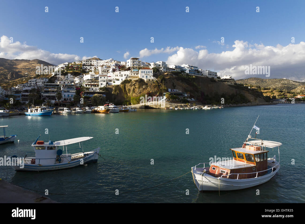 the harbour of Agia Galini - crete Stock Photo - Alamy