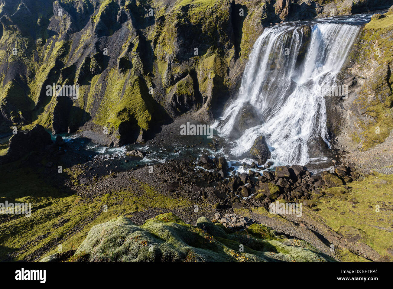 Fagrifoss waterfall iceland landscape waterfall hi-res stock ...