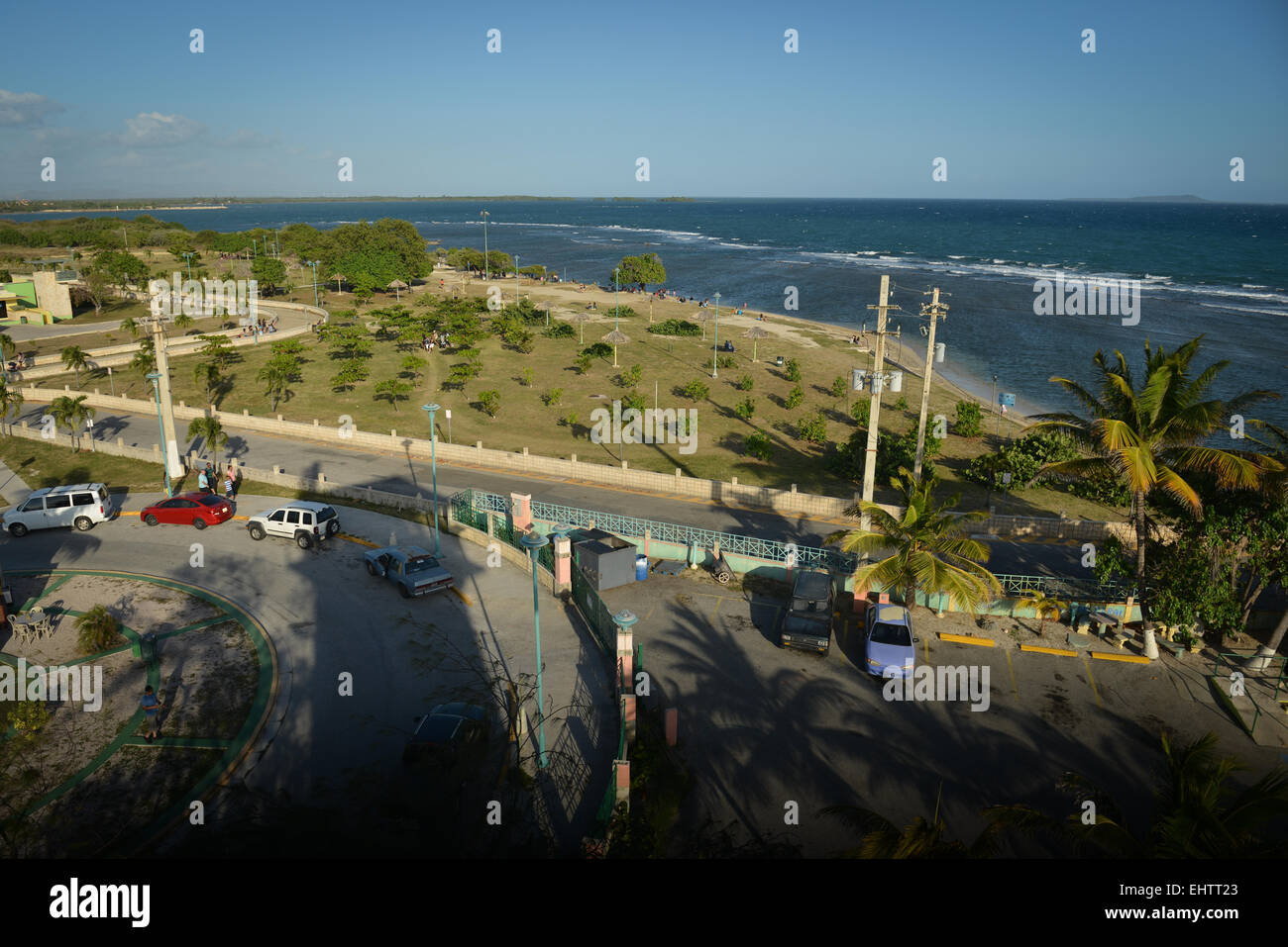 View of the Ponce beach from the observation tower at La Guancha. Ponce ...