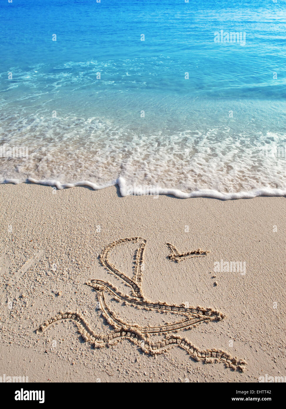 The ship - a picture on sand Stock Photo - Alamy