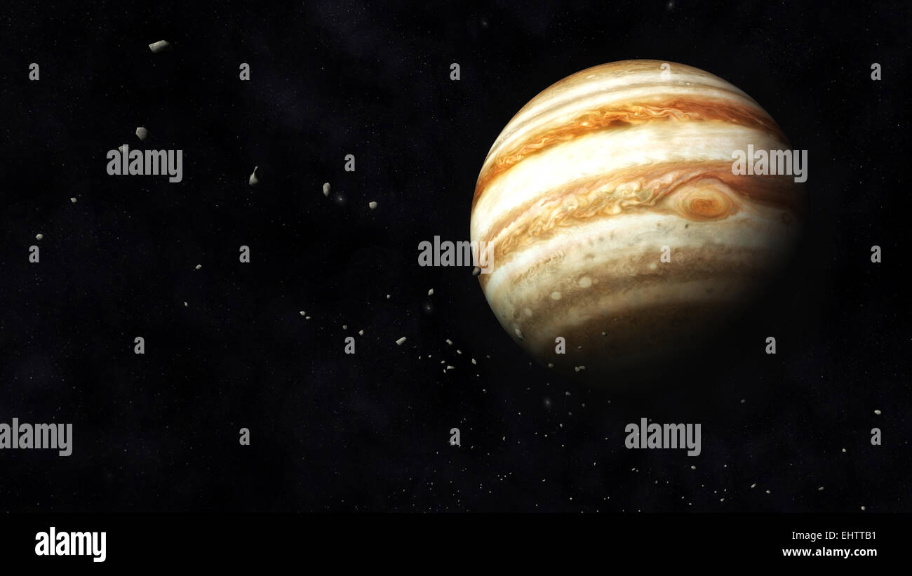 Jupiter and Asteroids Stock Photo - Alamy