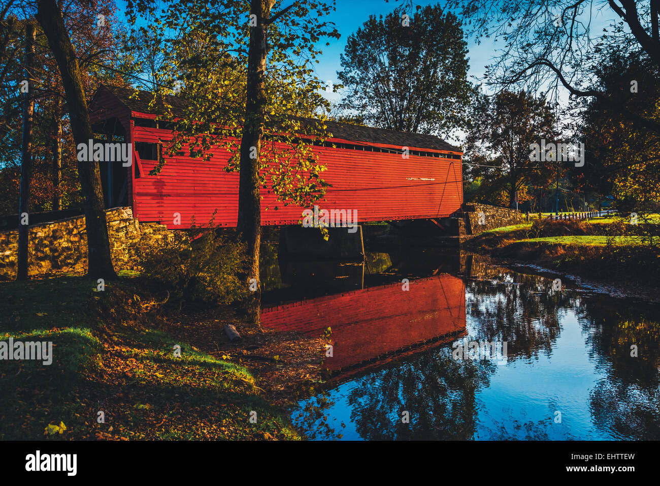 Loy's Station Covered Bridge, in rural Frederick County, Maryland Stock ...
