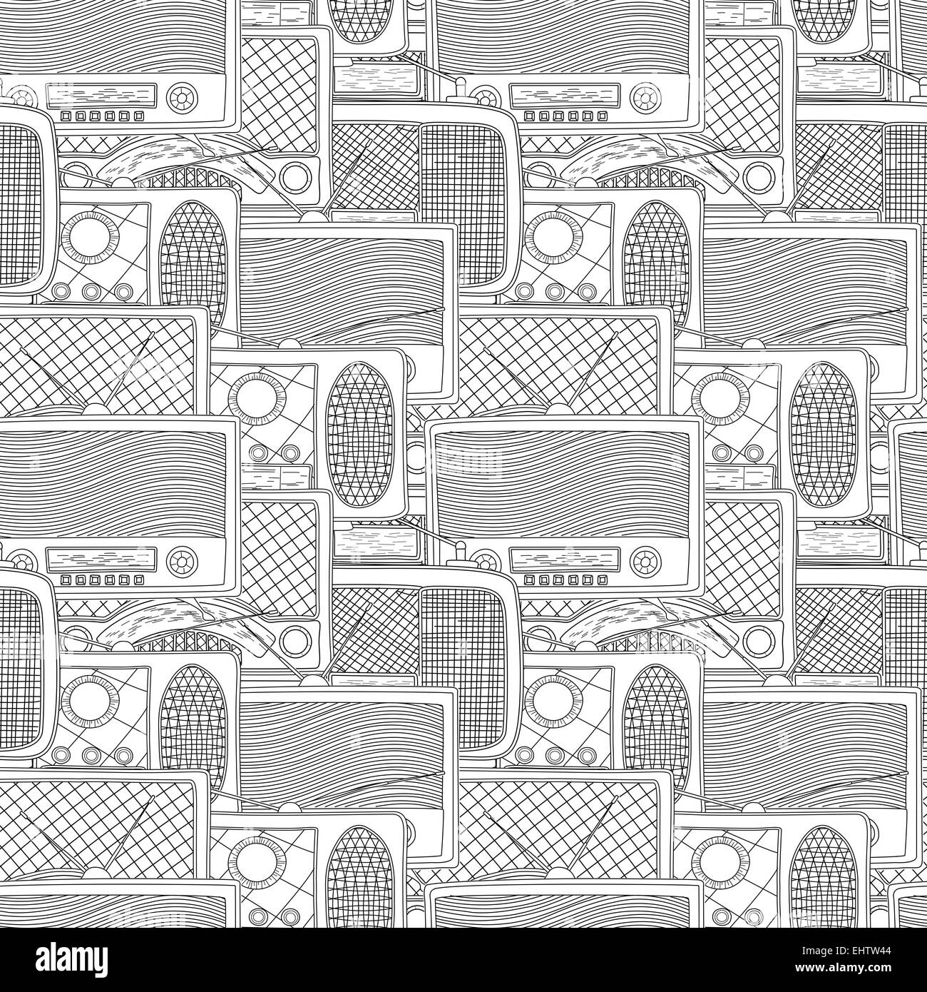 Seamless radio pattern Stock Photo - Alamy