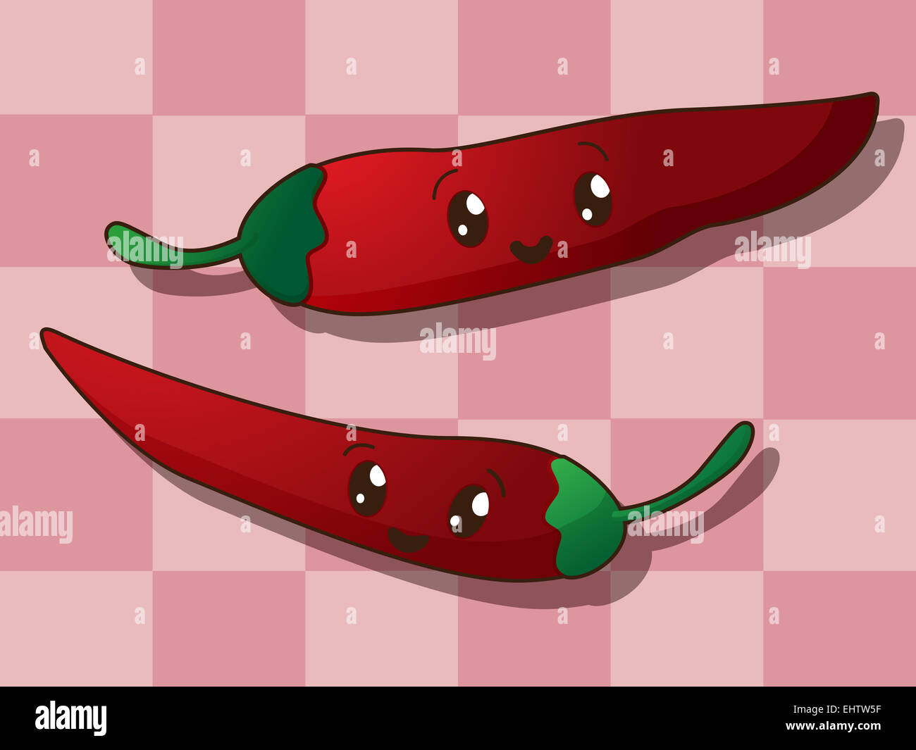 Kawaii hot paprika icons Stock Photo - Alamy