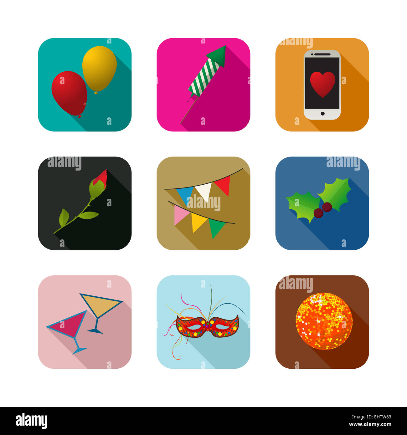 Party icons set Stock Photo - Alamy