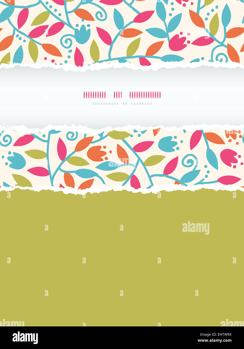 Colorful Branches Vertical Torn Frame Seamless Pattern Background Stock Photo - Alamy