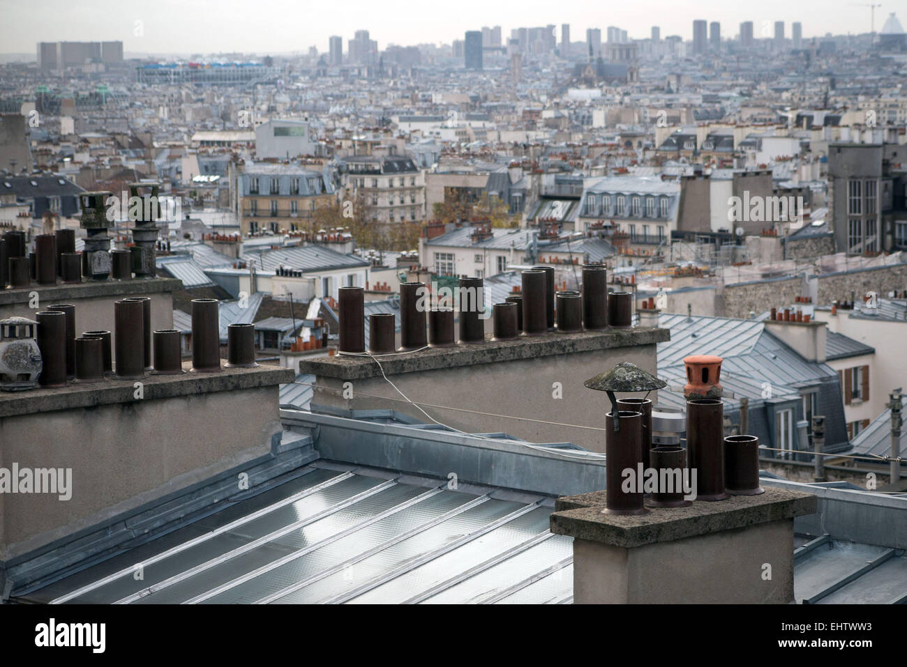 CHIMNEYS AND ROOFS OF PARIS Stock Photo - Alamy