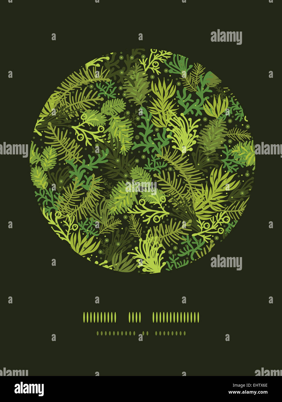 Evergreen christmas tree circle decor pattern background Stock Photo ...