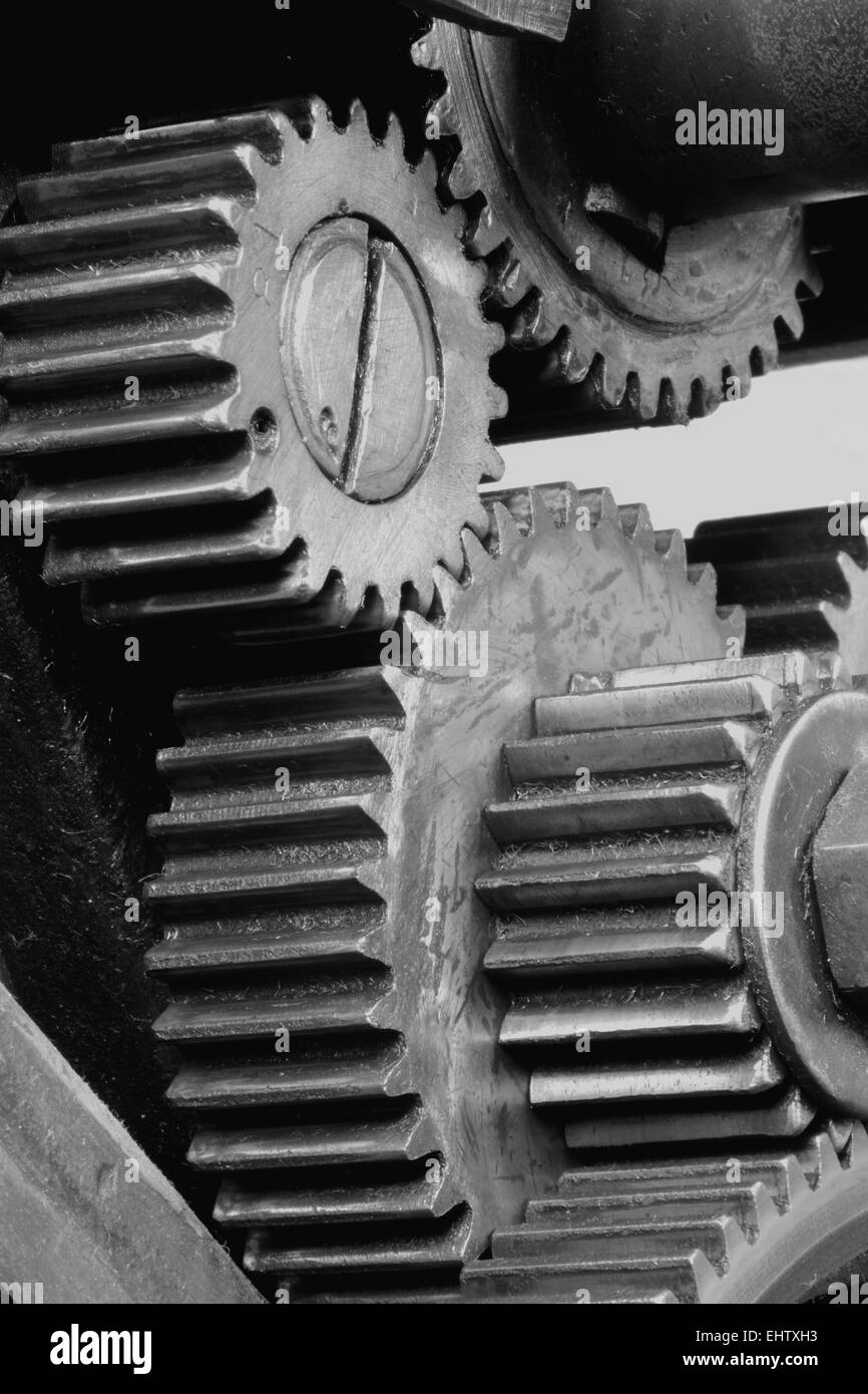 Gears of an old machine Stock Photo - Alamy