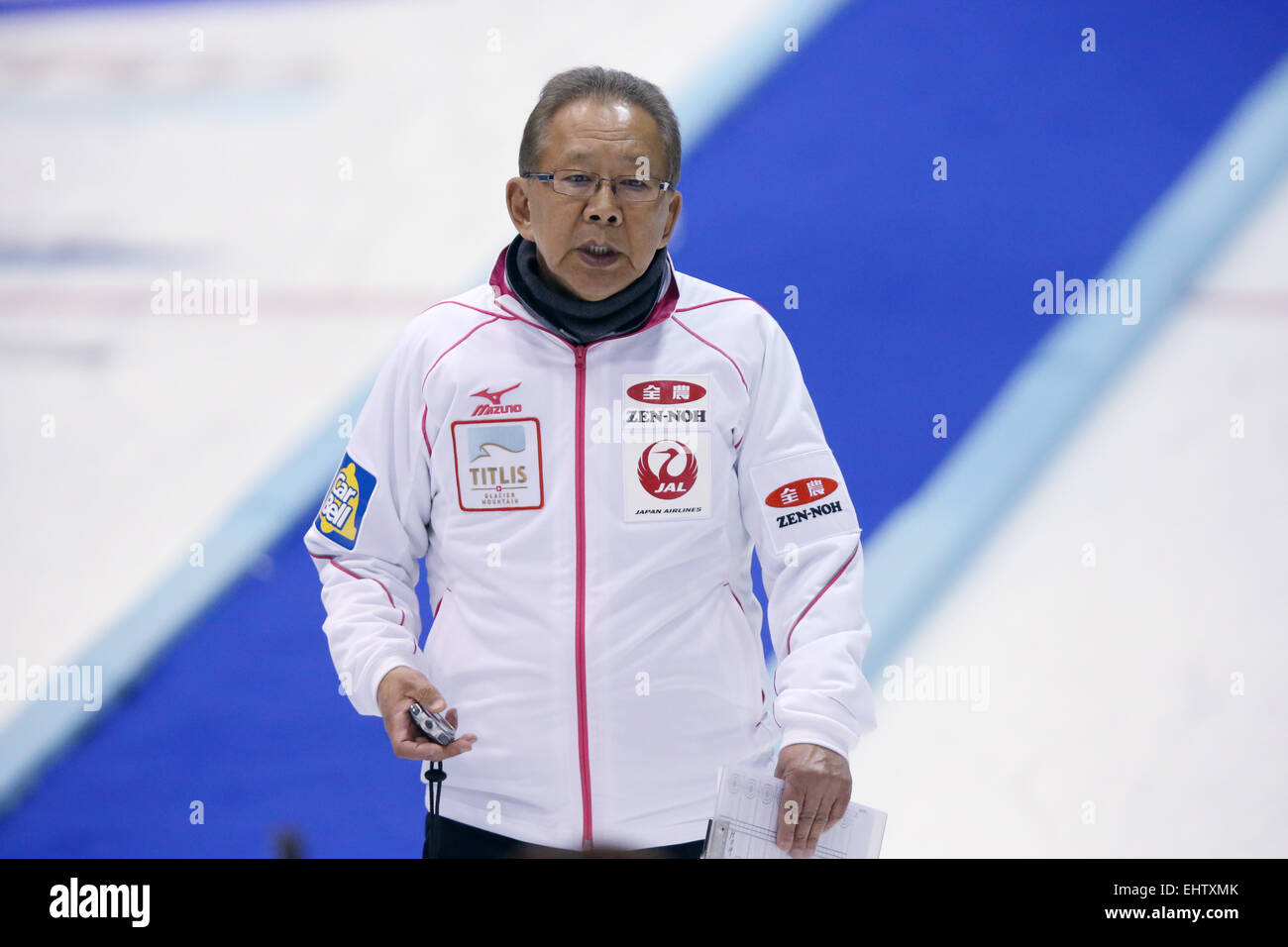 Sapporo, Hokkaido, Japan. 17th Mar, 2015. Fuji Roy Miki Coach Curling ...