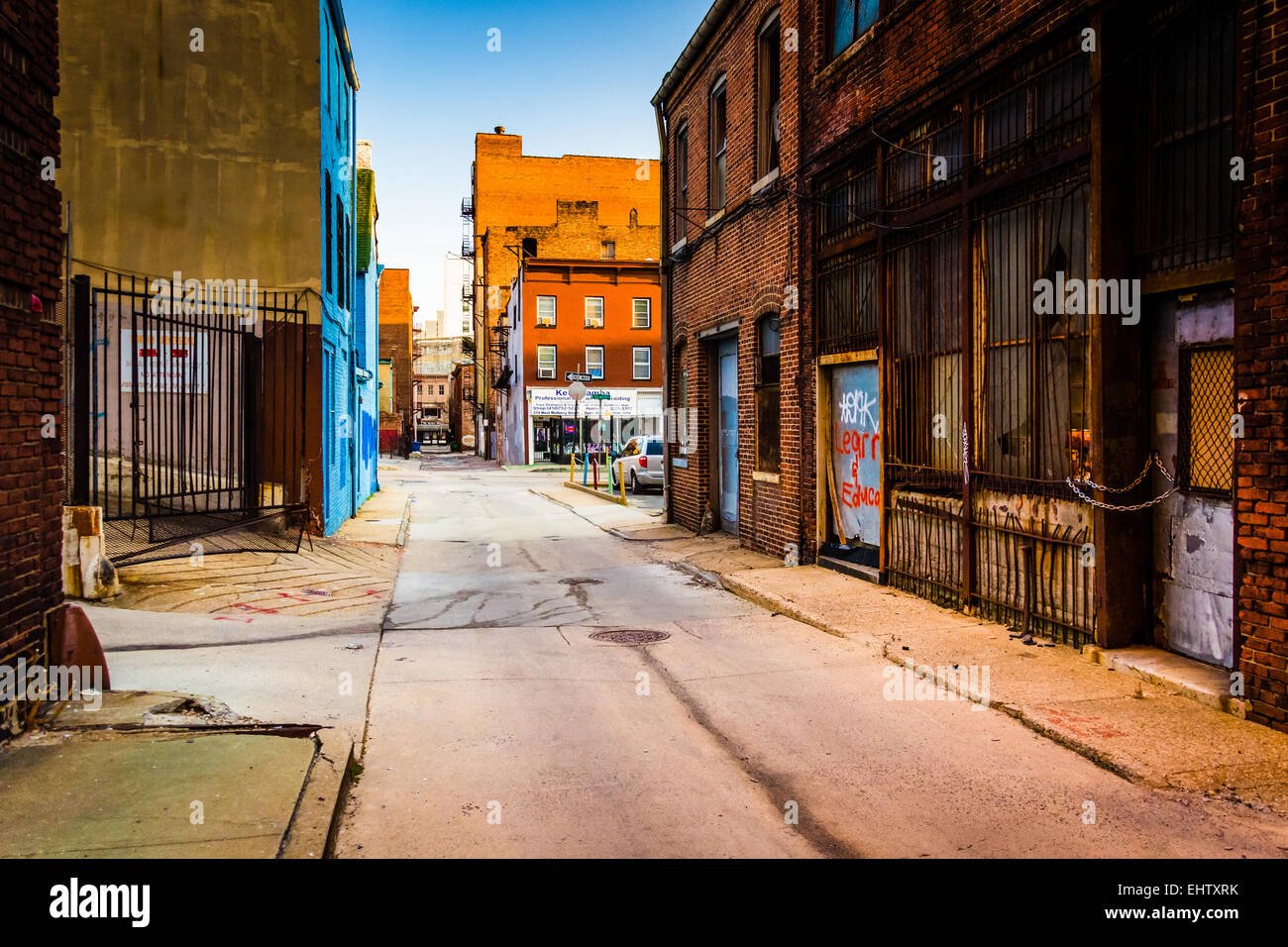 Old buildings in an alley in Baltimore, Maryland Stock Photo - Alamy