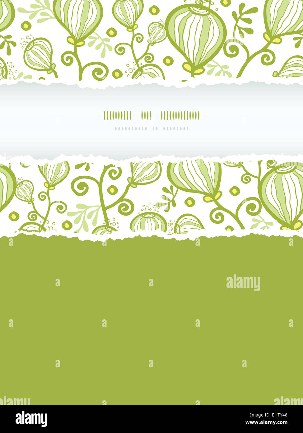 Underwater abstract plants vertical torn frame seamless pattern background Stock Photo - Alamy