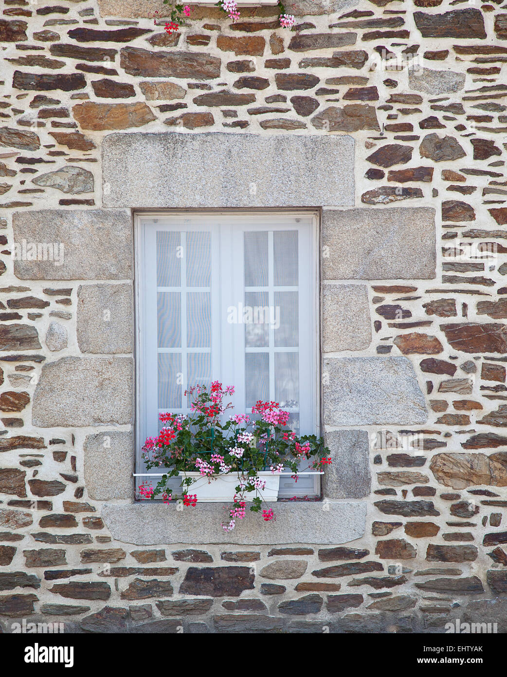 Old Window with Flower Decoration Stock Photo - Alamy