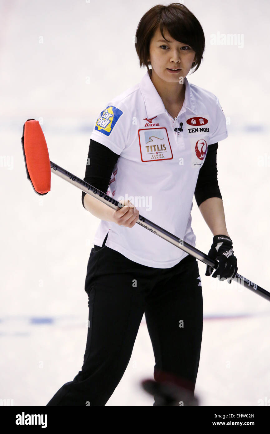 Sapporo, Hokkaido, Japan. 17th Mar, 2015. Sayaka Yoshimura (JPN) Curling : World Women's Curling ...