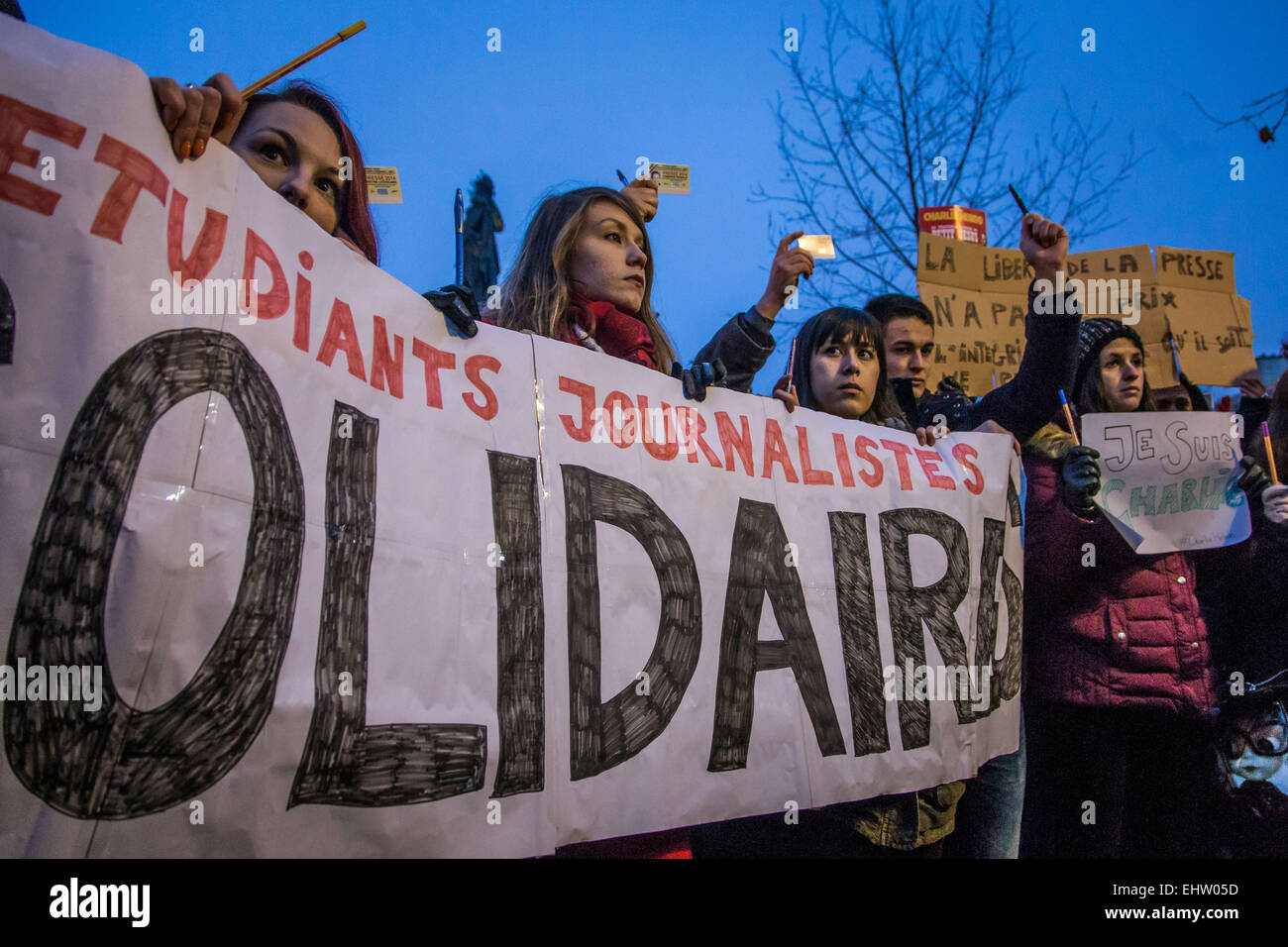 SUPPORT RALLY IN HOMAGE TO THE 12 VICTIMS OF THE ATTACKS ON THE ...