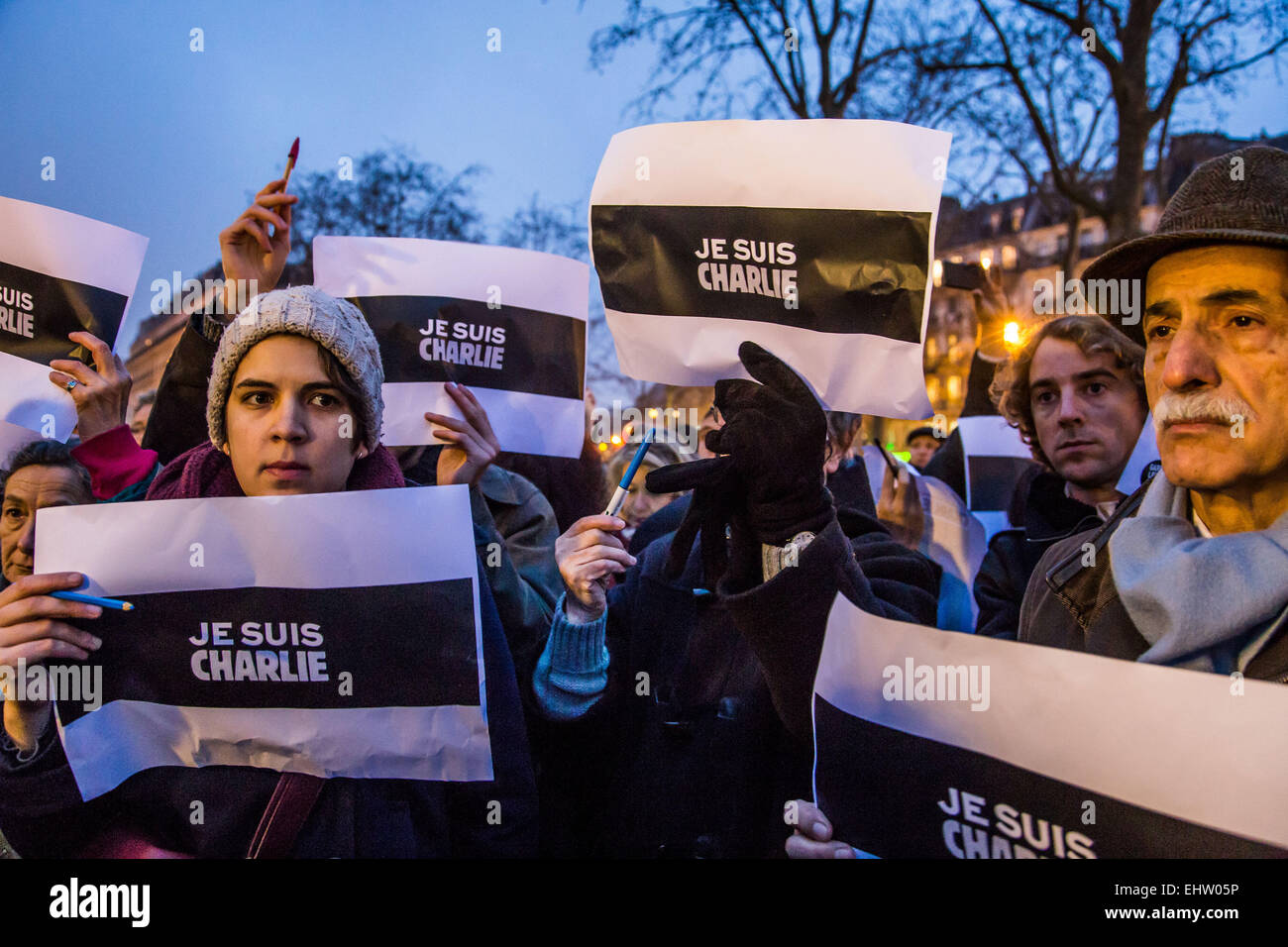 SUPPORT RALLY IN HOMAGE TO THE 12 VICTIMS OF THE ATTACKS ON THE ...