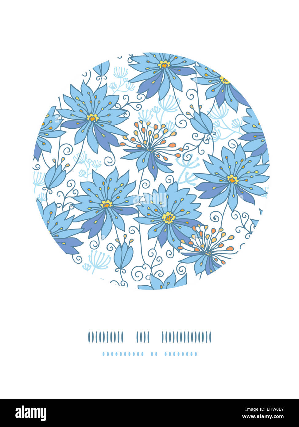 Outline flowers circle frame Cut Out Stock Images & Pictures - Alamy