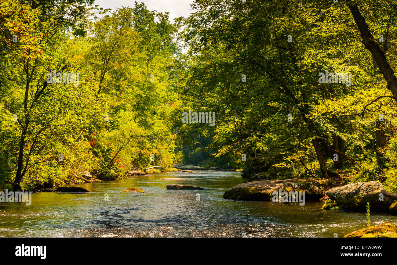 Serene view of the Gunpowder Falls, in Baltimore County, Maryland Stock ...