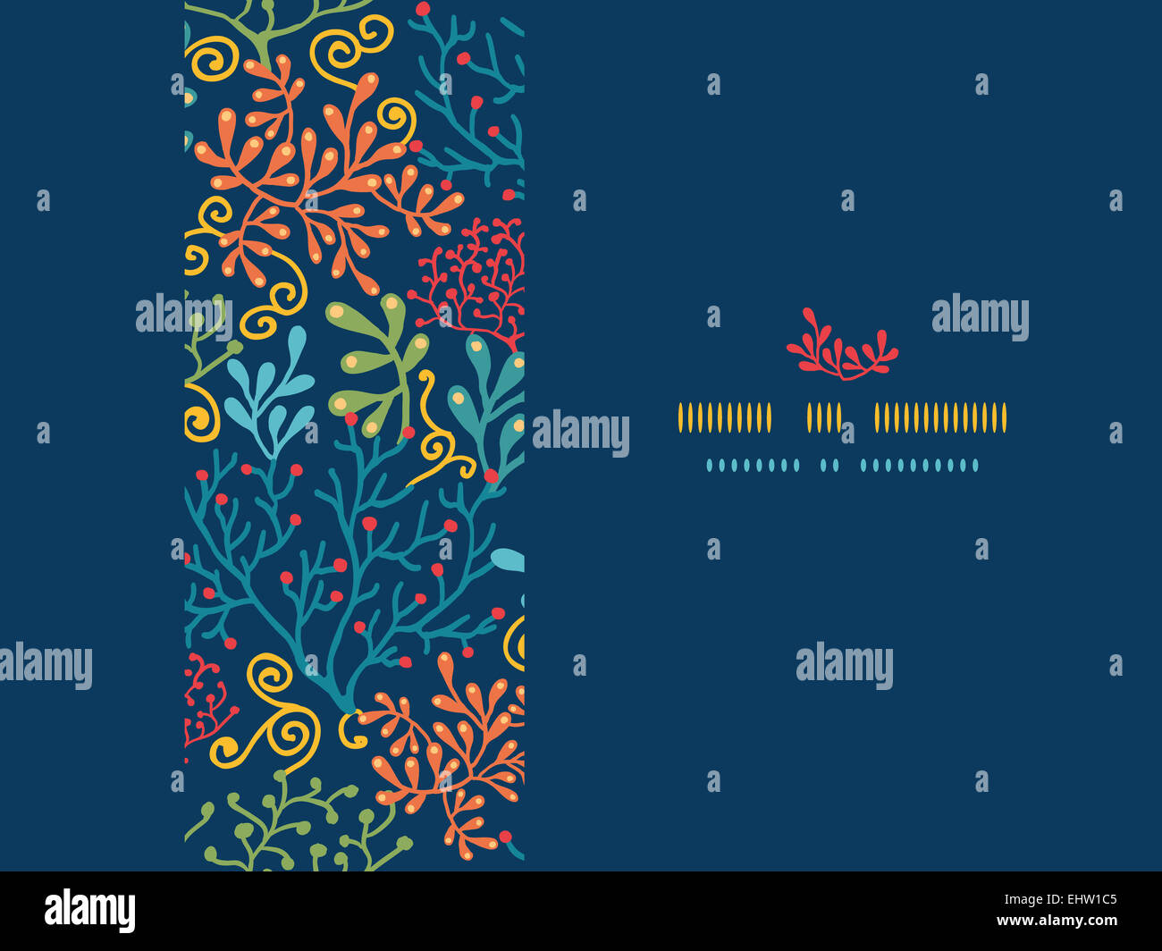 Dark plants horizontal border seamless pattern background Stock Photo ...