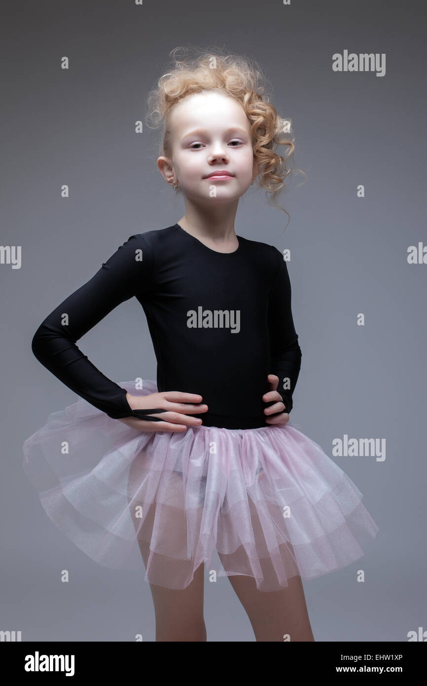 Studio shot of adorable little dancer Stock Photo - Alamy
