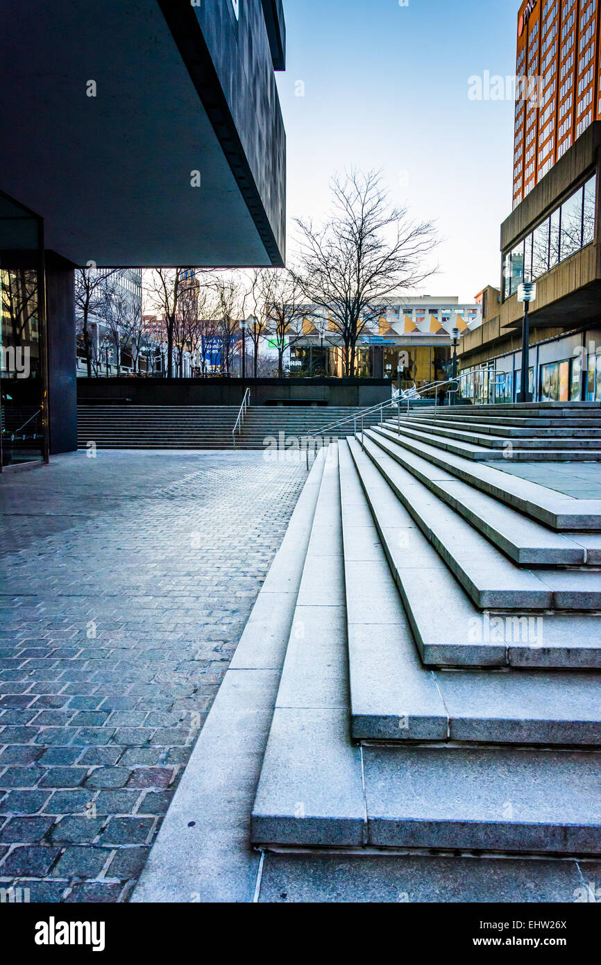 Stairs and architecture at Hopkin's Place, Baltimore, Maryland Stock ...