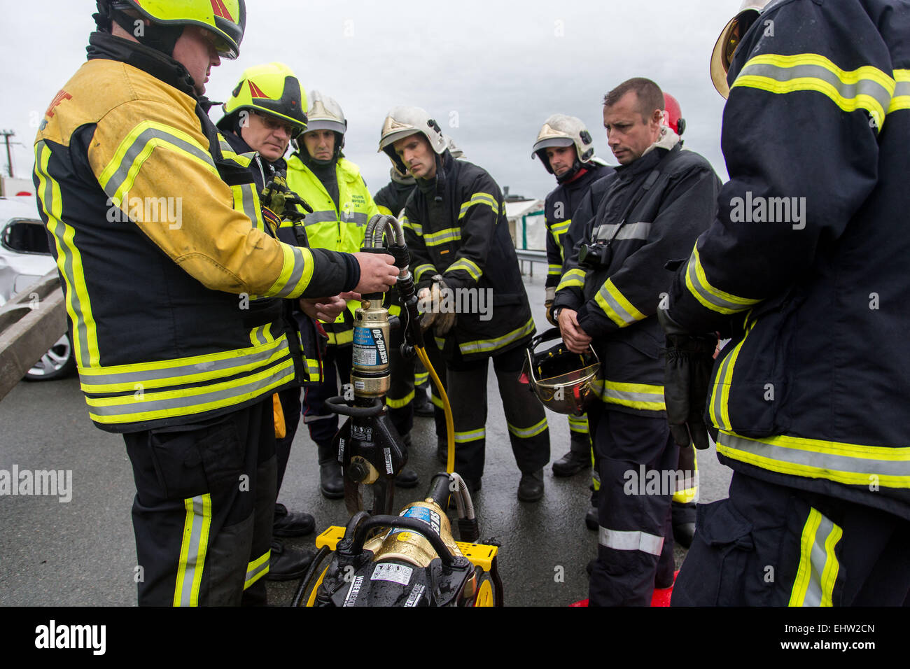 Firefighter Training In Extrication High Resolution Stock Photography ...