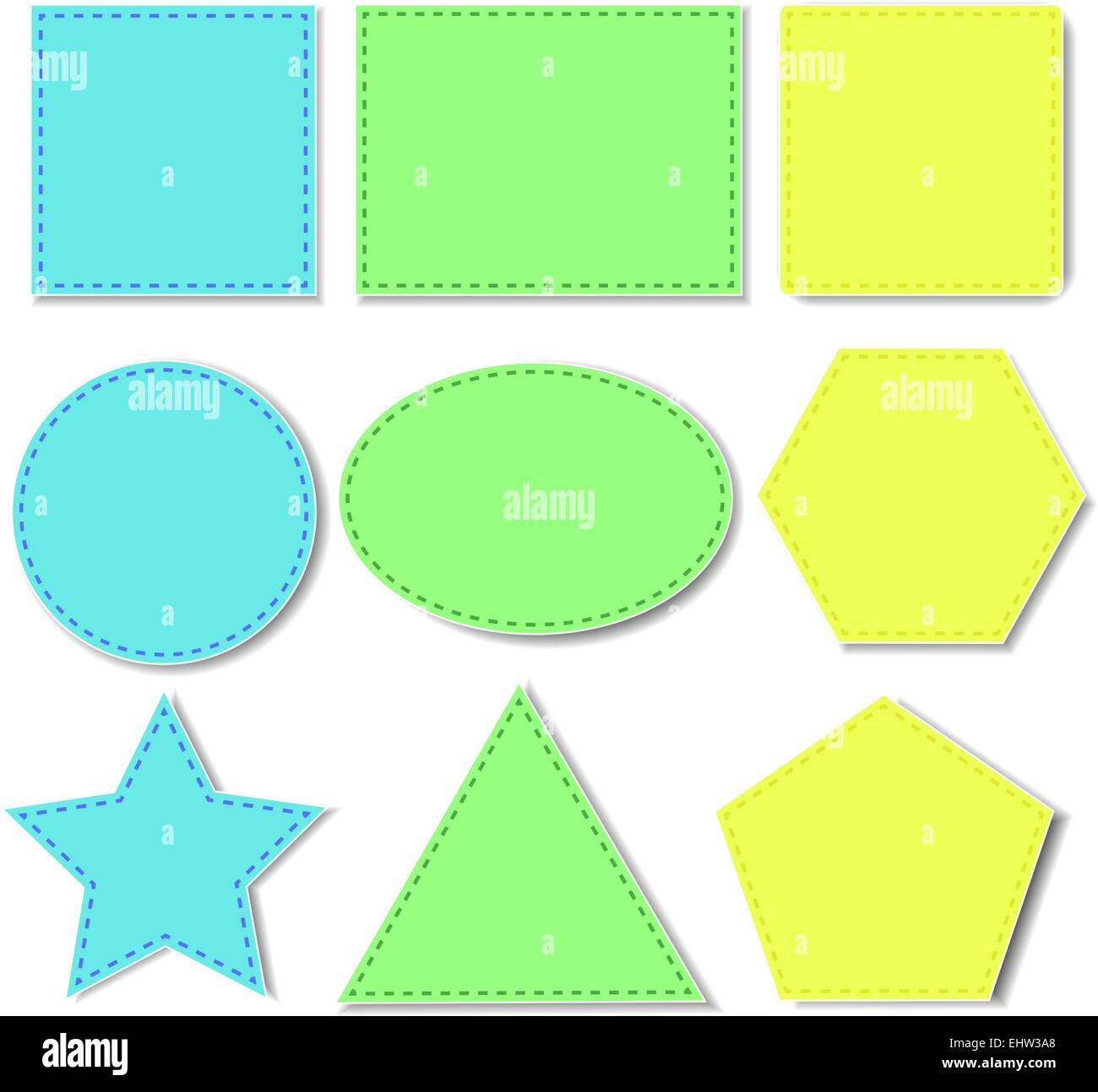 Illustration of different shape sticker on isolated background Stock ...