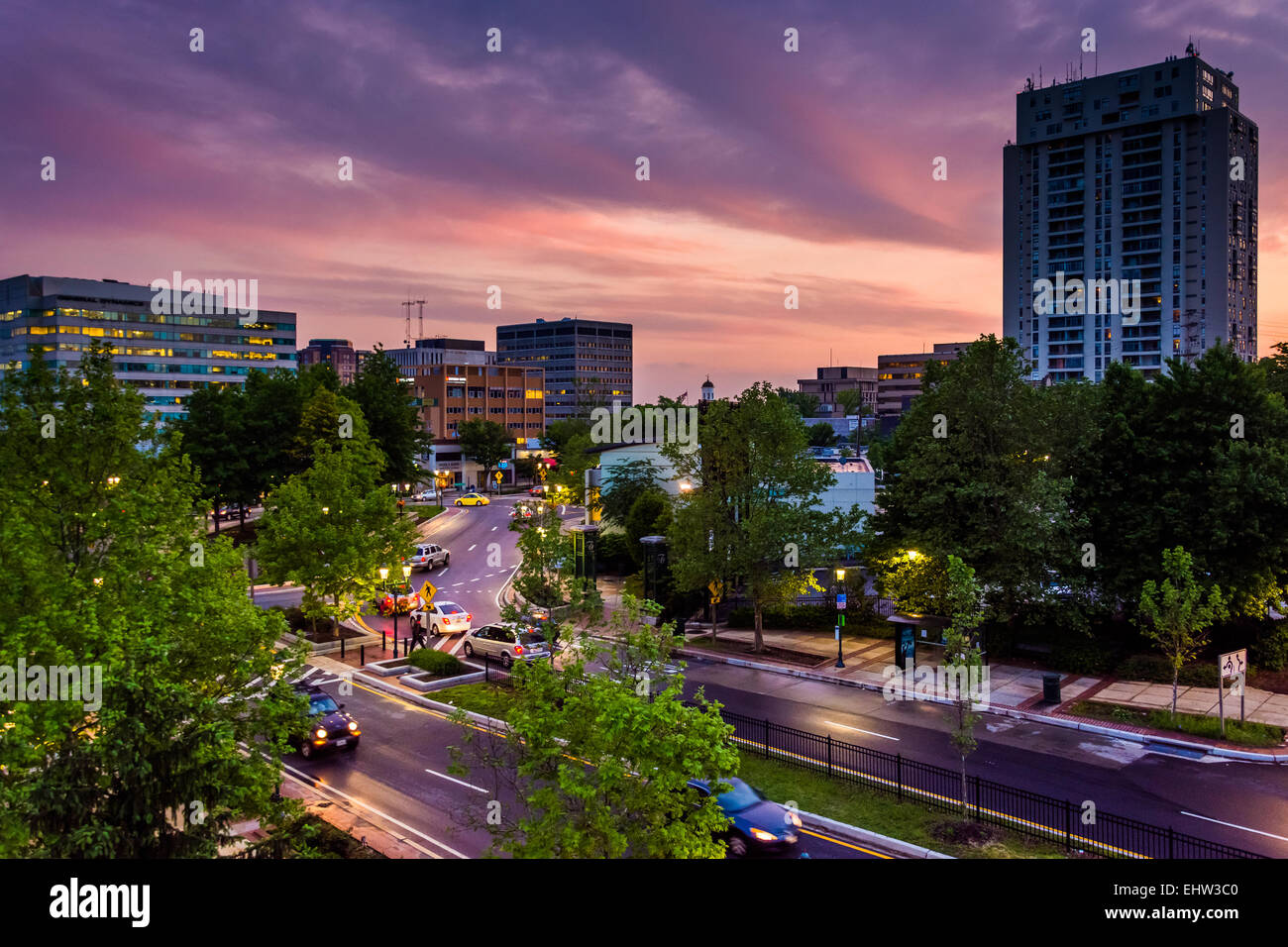 Sunset sky over Towson, Maryland Stock Photo - Alamy