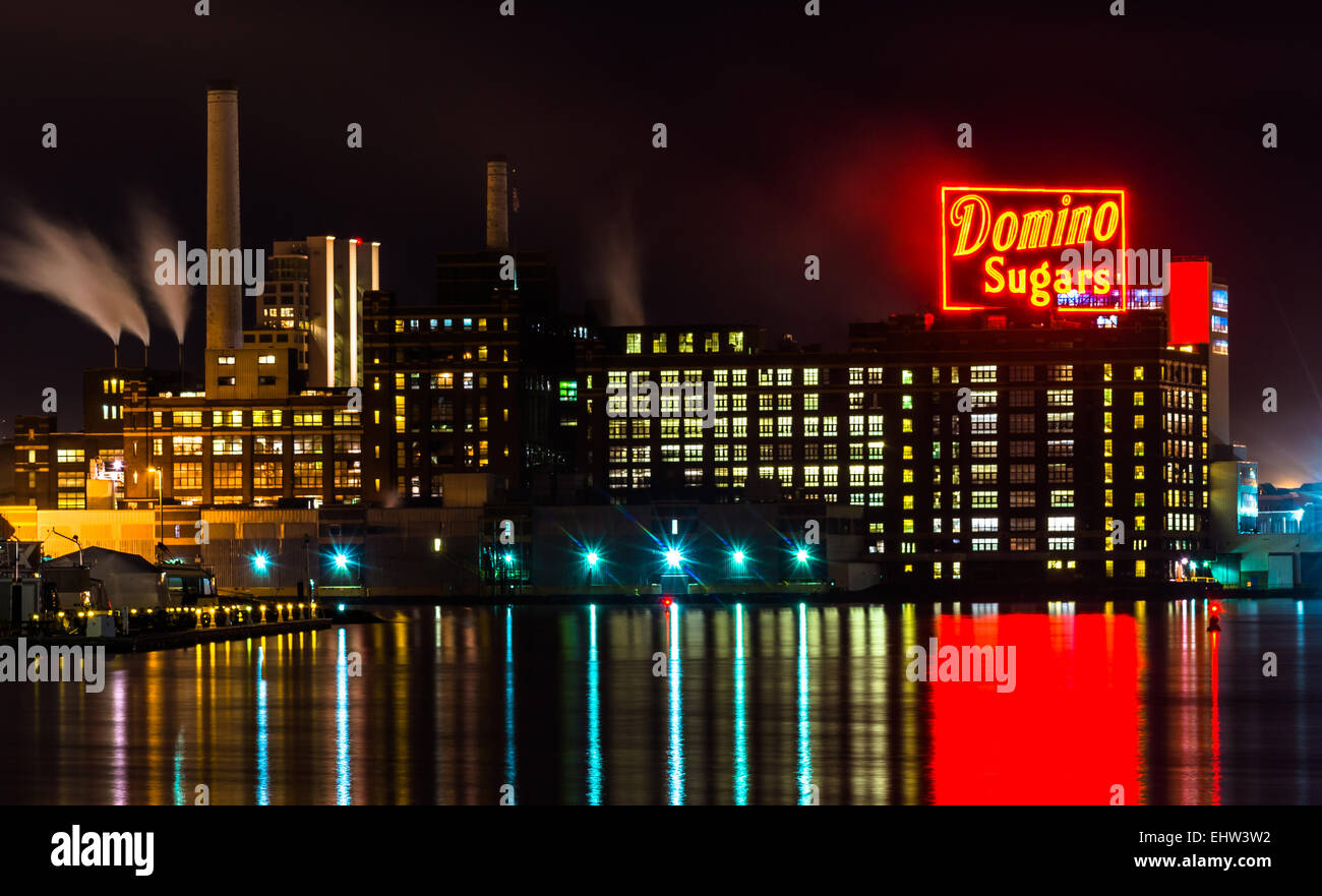 BALTIMORE - DECEMBER 19: The Domino Sugars Factory at night on December ...