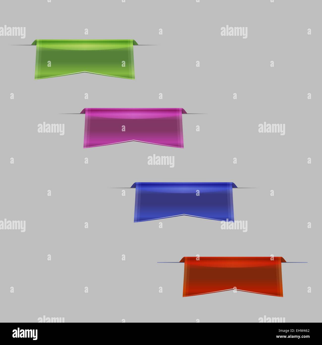 Set of Sleek Ribbons, web icons, template, label design Stock Vector ...