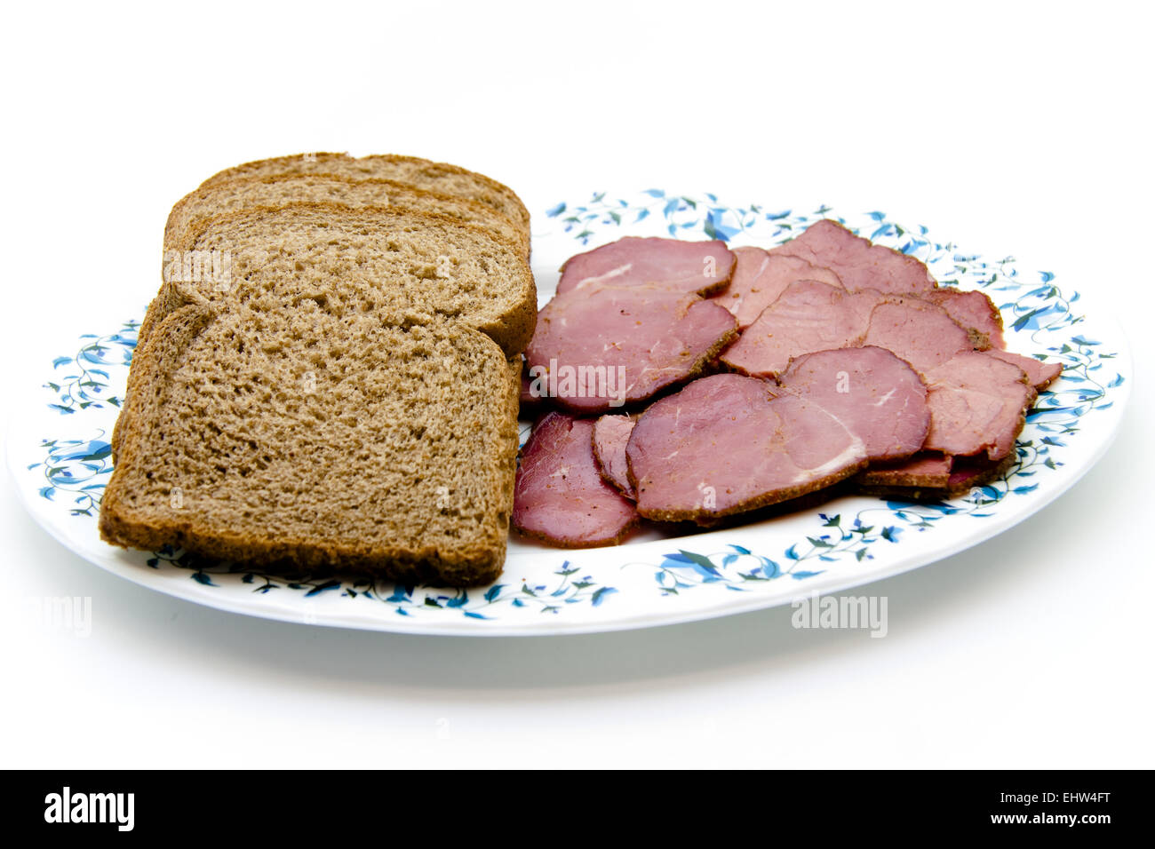 Fresh cattle ham with toast Stock Photo - Alamy