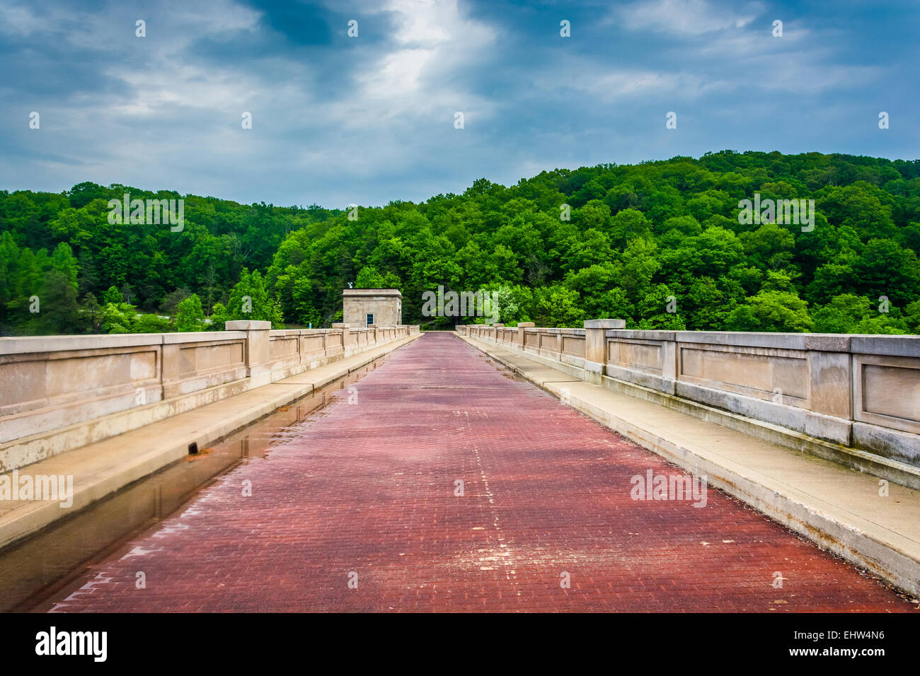 The bridge over Prettyboy Dam, in Baltimore County, Maryland Stock ...