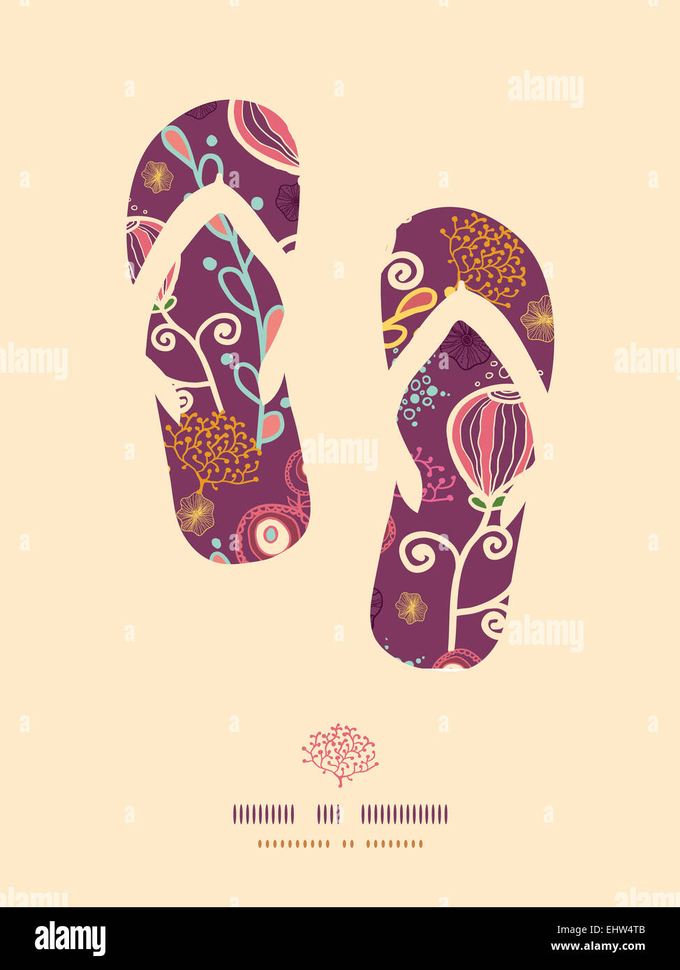 Underwater plants flip flops pattern background Stock Photo - Alamy