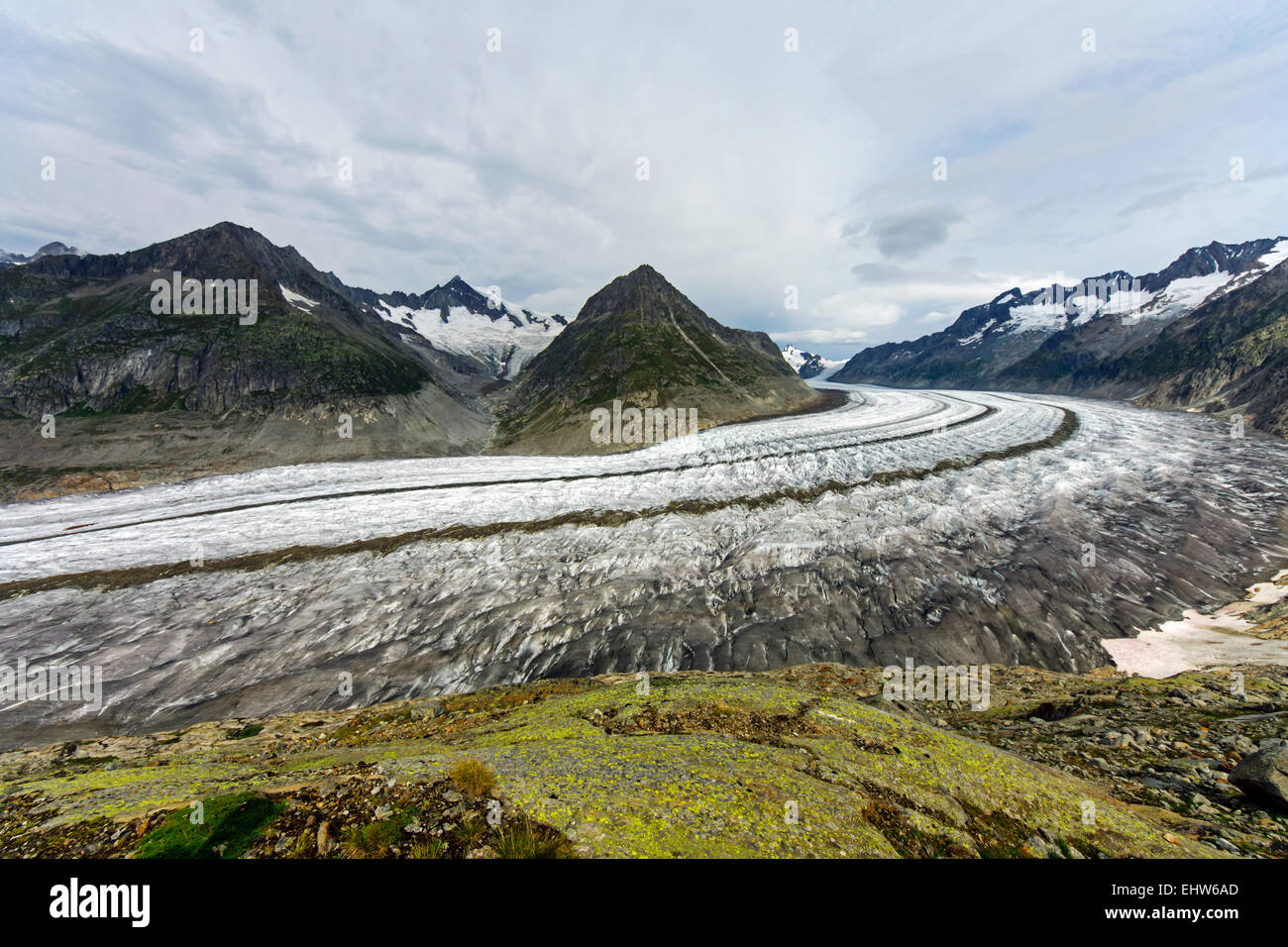 The great Aletsch glacier Stock Photo - Alamy