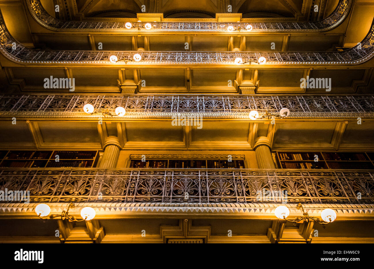 BALTIMORE - JUNE 13: The interior of the Peabody Library on June 13 ...
