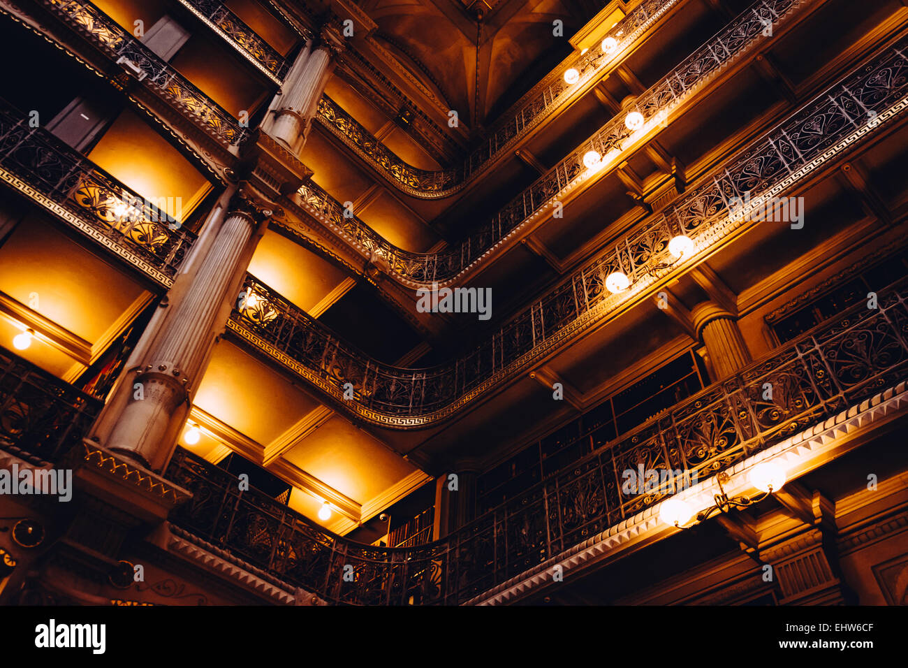 BALTIMORE - JUNE 13: The interior of the Peabody Library on June 13 ...
