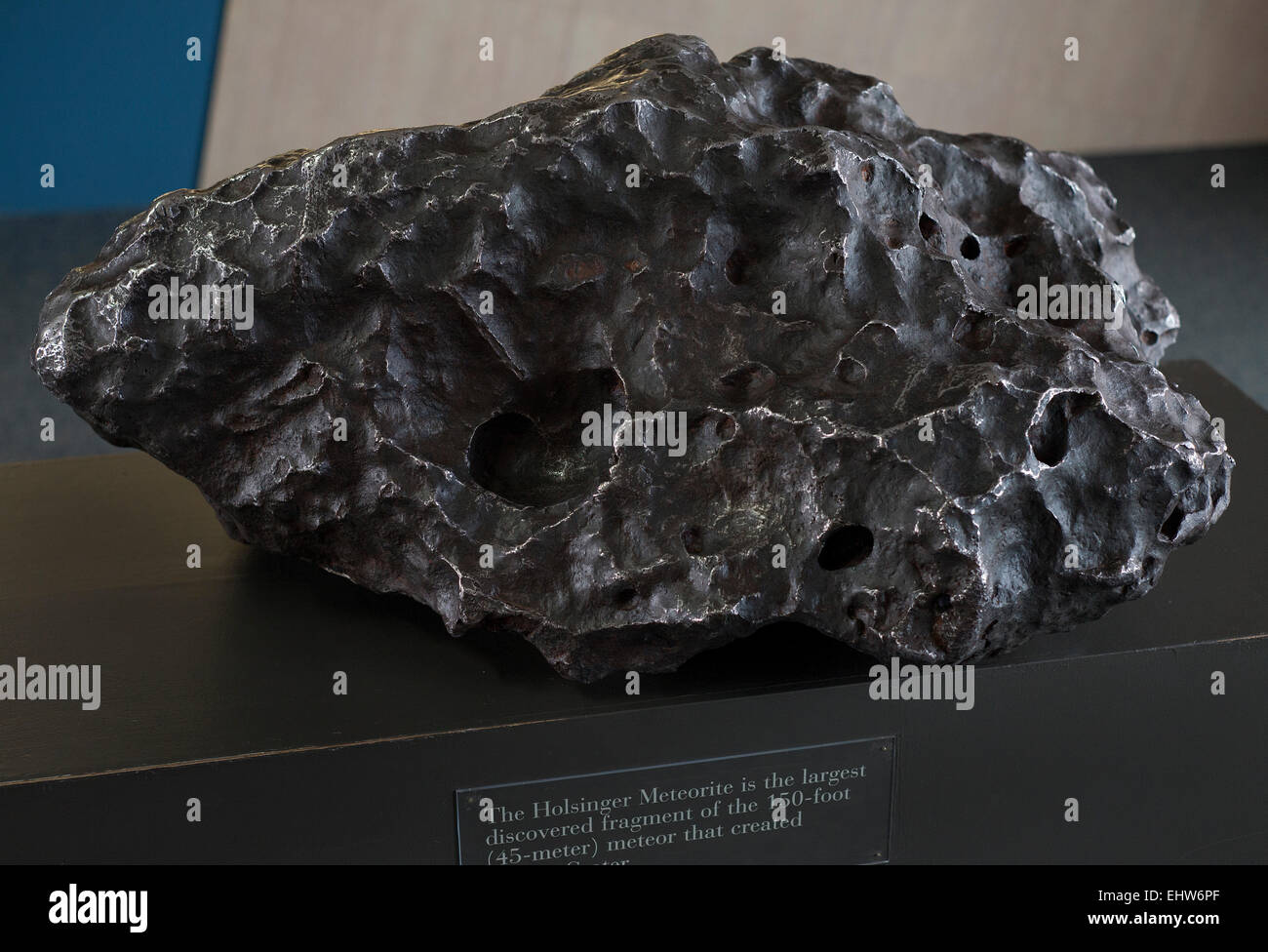 The Holsinger Meteorite on display at Meteor Crater, Arizona Stock ...