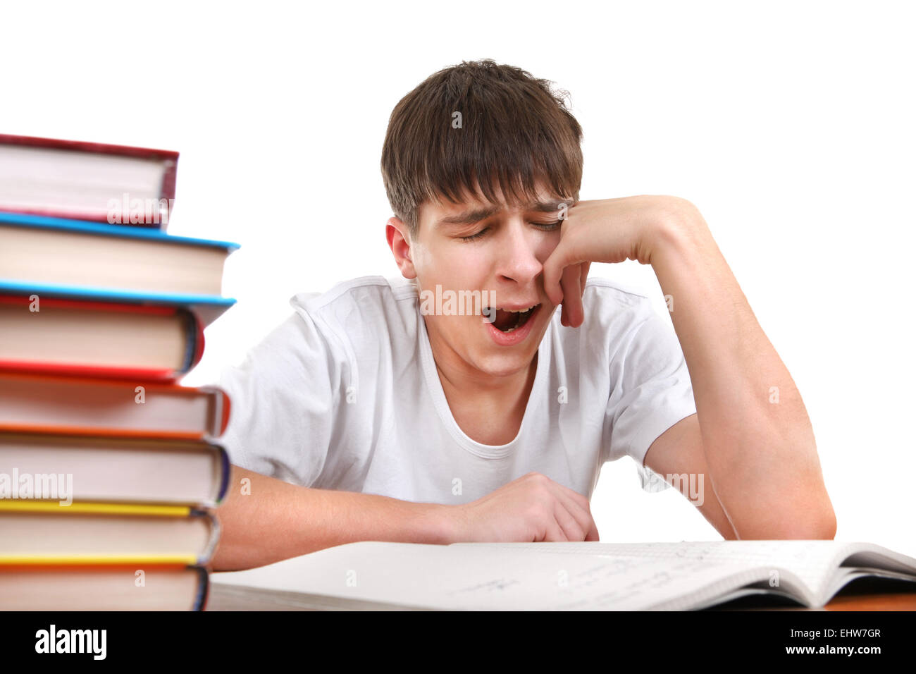 Study fatigue overworked student hi-res stock photography and images ...