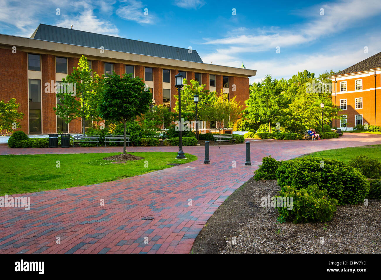 Walkways and buildings at John Hopkins University in Baltimore ...