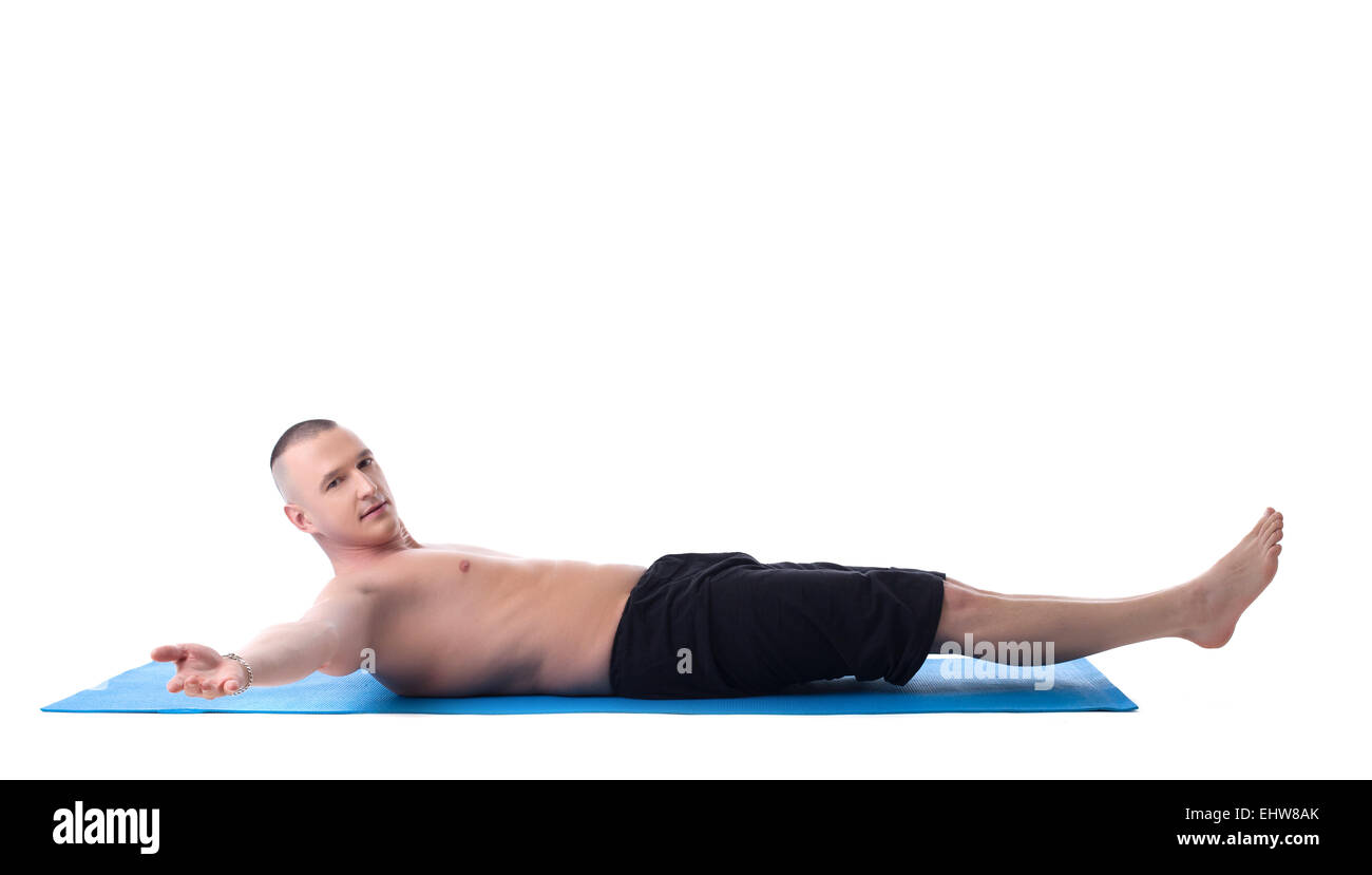 Muscular fitness guy training Cut Out Stock Images & Pictures - Alamy